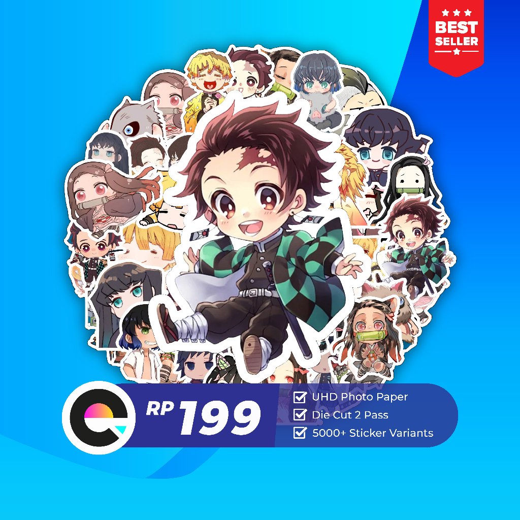 Jual Stiker Sticker Anime Demon Slayer Chibi #2 | Stiker Aesthetic ...