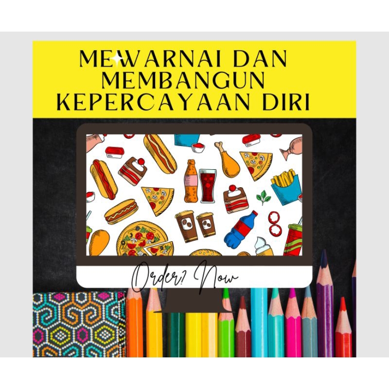 Jual KERTAS MEWARNAI GAMBAR ANAK KIDS COLORING PAGE TEMA MAKANAN FOOD ...