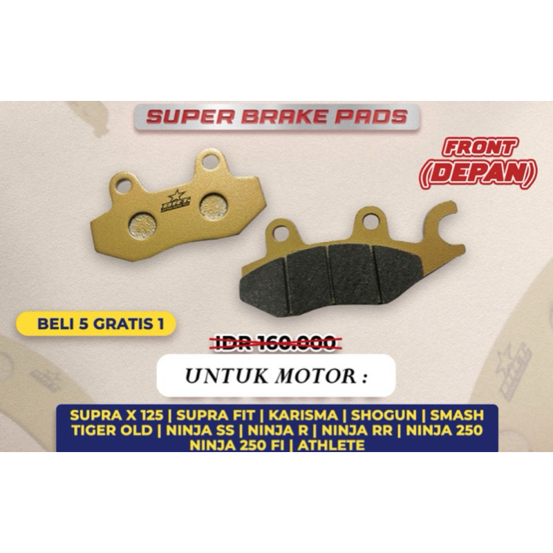 Jual Kampas Rem Depan / Discpad Ceramic BRT Satria Tiger Supra Karisma Ninja Athelete | Shopee ...
