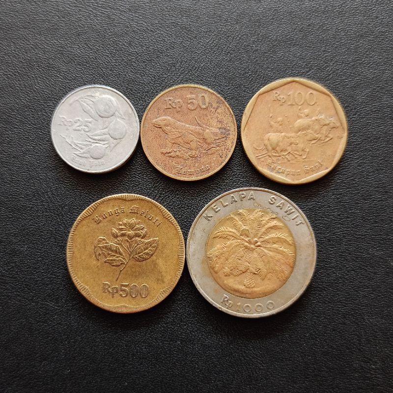 Jual Set Koin UangKuno Logam Indonesia Rp 25 50 100 500 1000 Rupiah ...