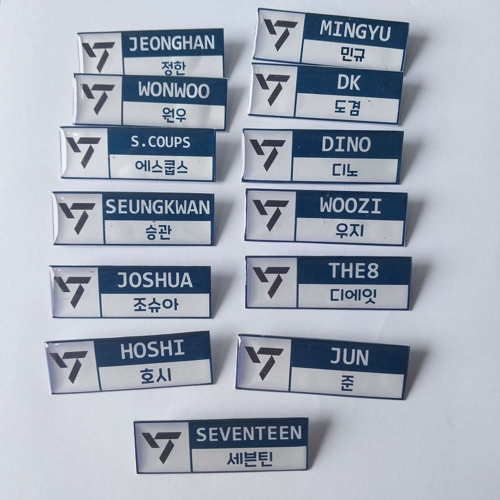 Jual NAME TAG SEVENTEEN PIN PAPAN NAMA MEMBER SVT KPOP BROS | Shopee ...