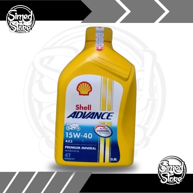 Jual Shell ADVANCE 15W-40 AX5 4T Premium Mineral 0.8L dan 1Liter ...