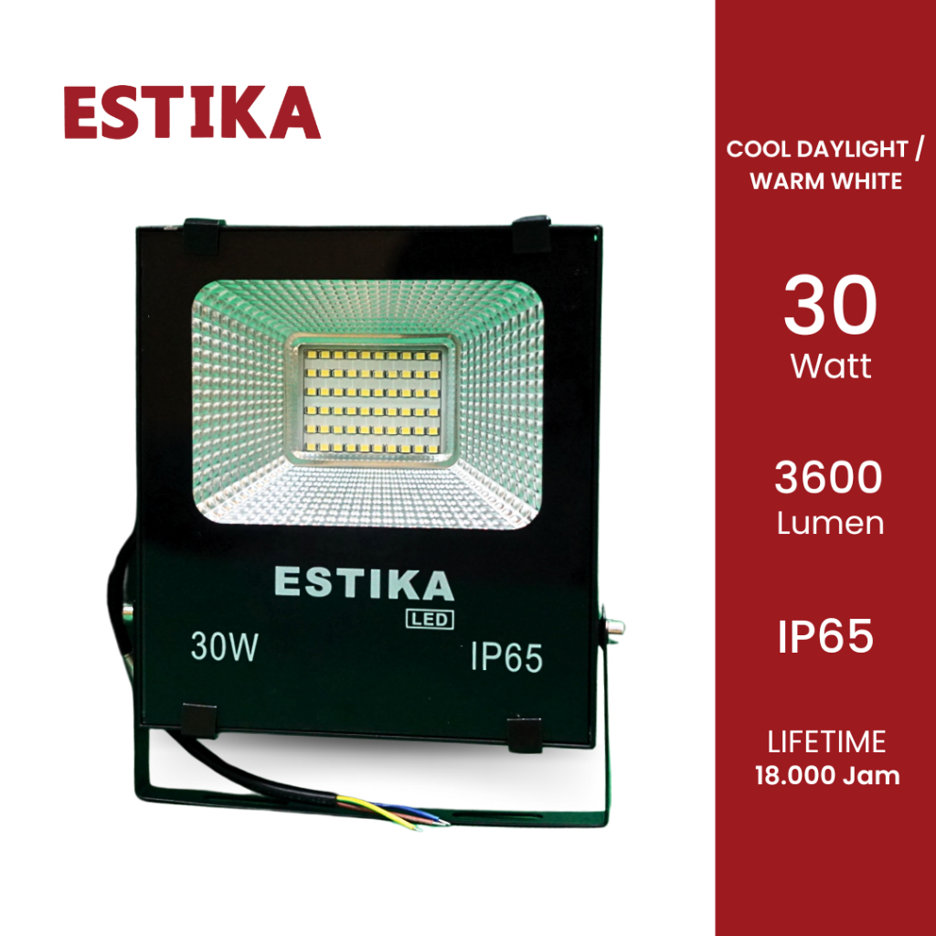 Jual ESTIKA Lampu LED Floodlight 30 Watt EKD-FL-S / Lampu Sorot Outdoor IP65 | Shopee Indonesia