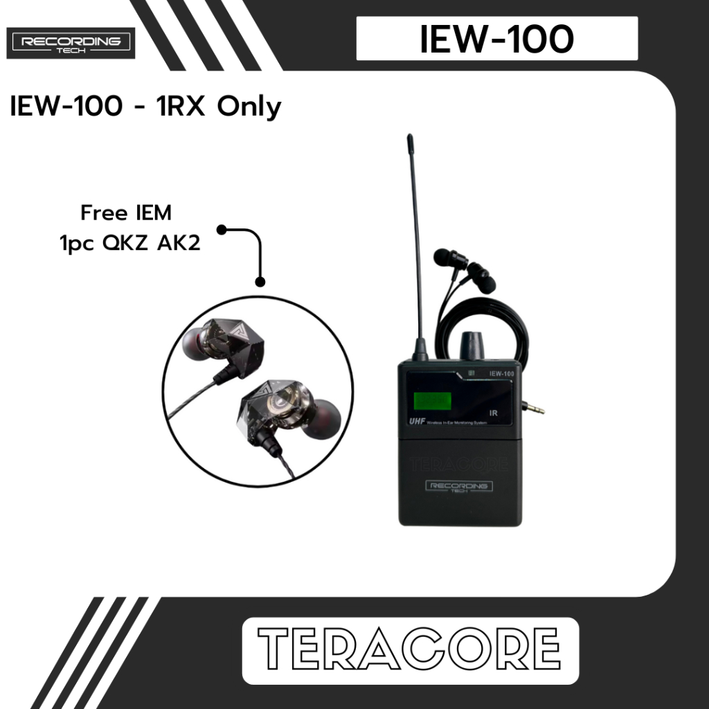 Jual RECORDING TECH IEW-100 IEW100 Wireless IEM In Ear Monitor Set ...