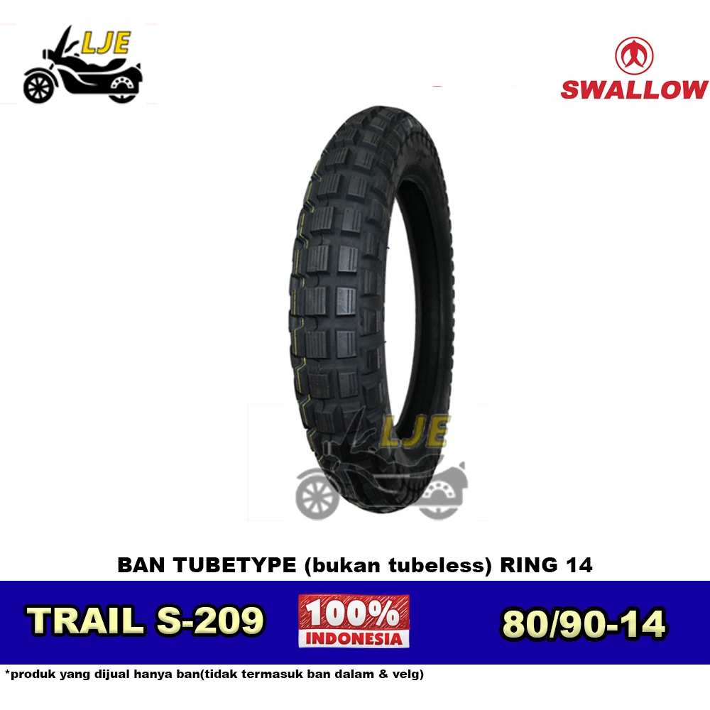 Jual Swallow Ban Motor Trail 80/90-14 Tubetype (bukan tubeless) ring 14 ...