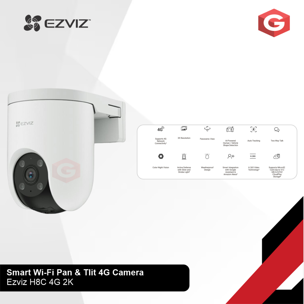 Jual Ezviz H8c 4G 2K Smart Home Pan & Tilt IP Camera CCTV Outdoor | Shopee Indonesia