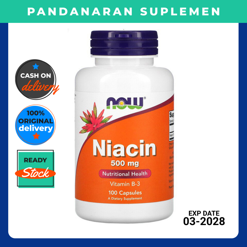 Jual Vitamin Suplemen Niacin 500 mg B3 B-3 Now 100 Kapsul | Shopee ...