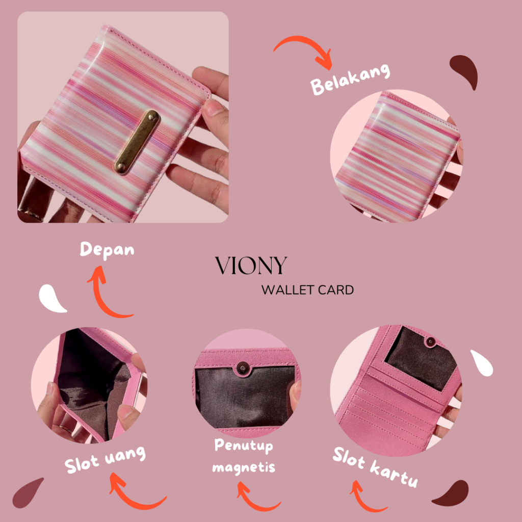 Jual Dompet Lipat Wanita VIONY | Dompet Kartu Wanita | Dompet Wanita Terbaru 2024 | Shopee Indonesia