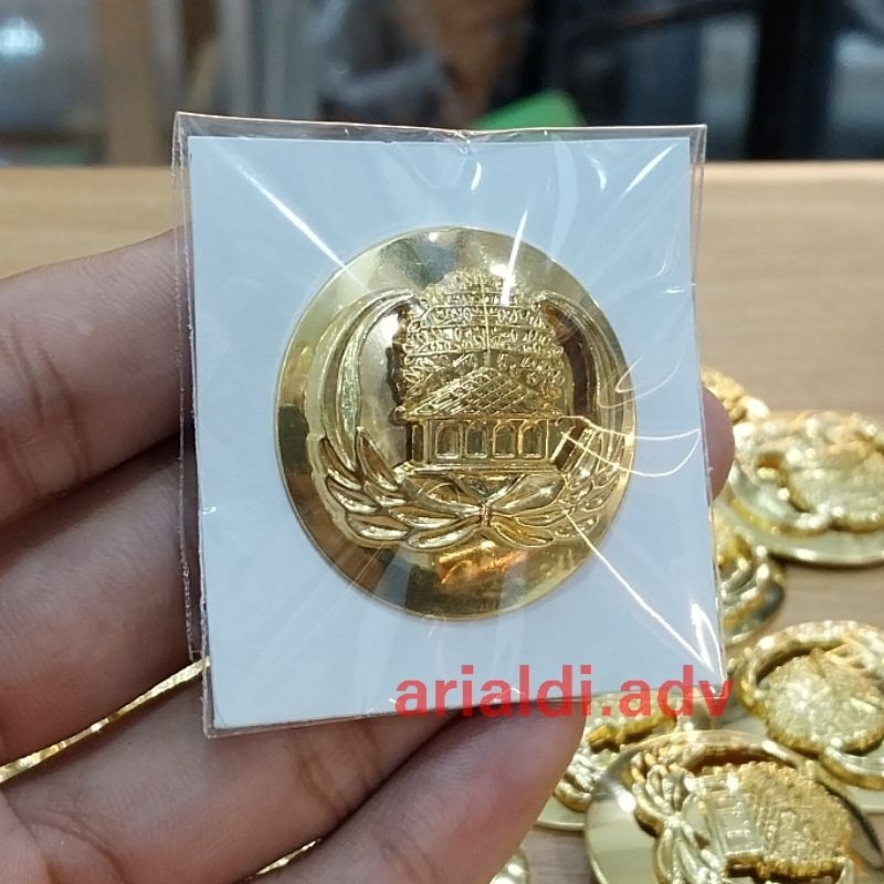Jual pin korpri tumpuk bulat magnet pin korpri cembung kuningan tumpuk ...