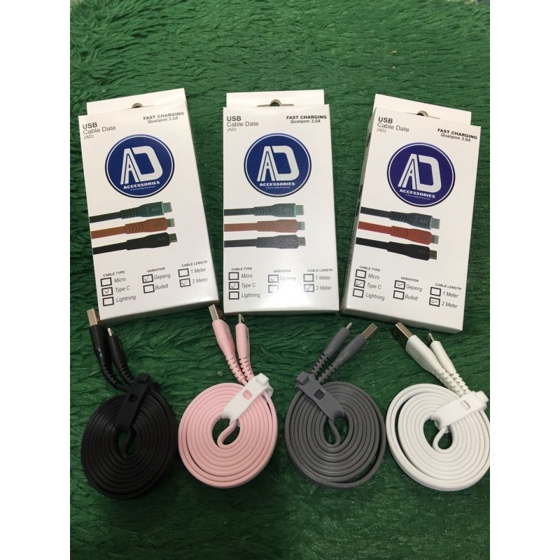 Jual Kabel Data MICRO AD Data Cable micro AD Fast Charging Qualcomm 3 ...