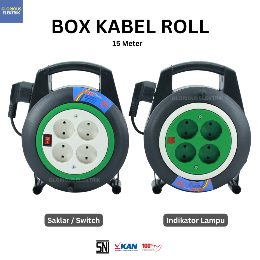 Jual TRM Box Kabel Stop Kontak Roll Gulung 15 Meter SK-915L SNI ...