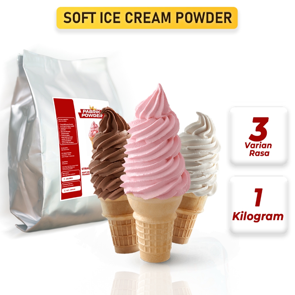 Jual Powder Soft Ice Cream 1000 Gram, Powder Es Krim Instan | Shopee ...