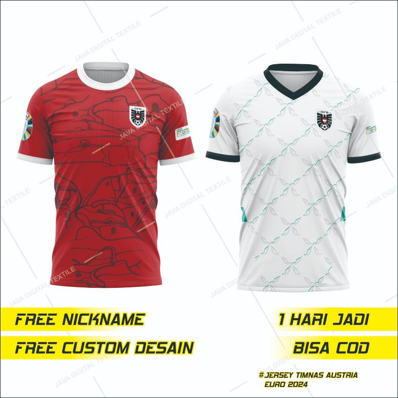 Jual JERSEY BAJU TIMNAS AUSTRIA TERBARU EURO 2024 FULL PRINTING FREE ...