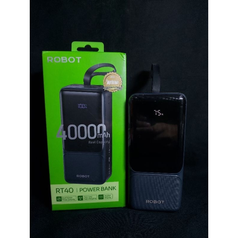 Jual ROBOT RT40 POWERBANK 40000MAh Dual Inputs Three Outputs Fast ...