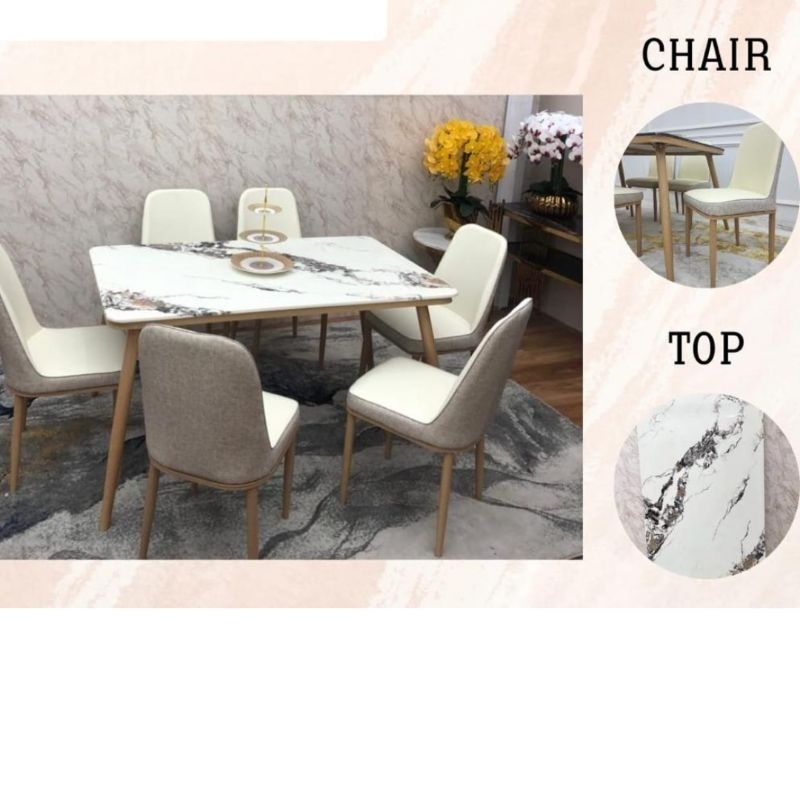 Jual MEJA MAKAN MOTIF MARMER MEJA MAKAN KAKI BESI MEJA MAKAN IMPORT ...