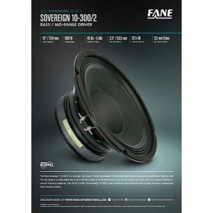 Jual Component Speaker Fane Sovereign 10-300/2 10 Inch Original ...