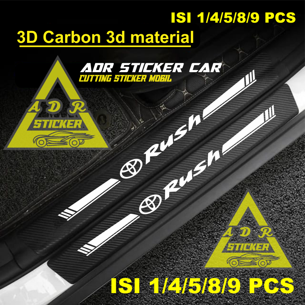 Jual 9PCS Sticker Sill Plate carbon 3D mobil toyota rush sticker carbon ...
