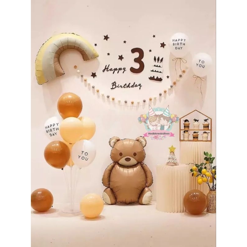 Jual WINDBLOWN BALON PAKET RETRO BIRTHDAY BEAR HBD BOY GIRL / DEKORASI ...