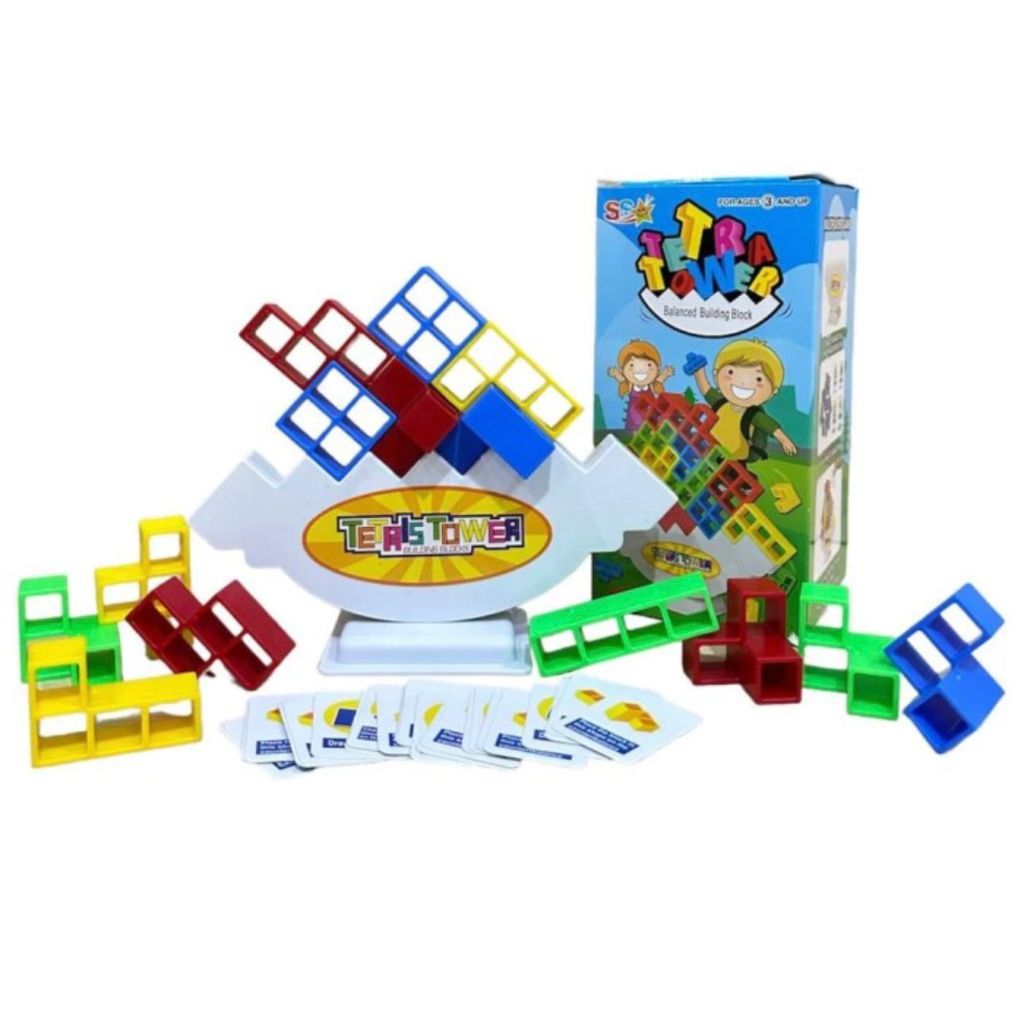 Jual Mainan Edukatif Anak Fun Games Balok Susun Balancing TETRA TOWER ...