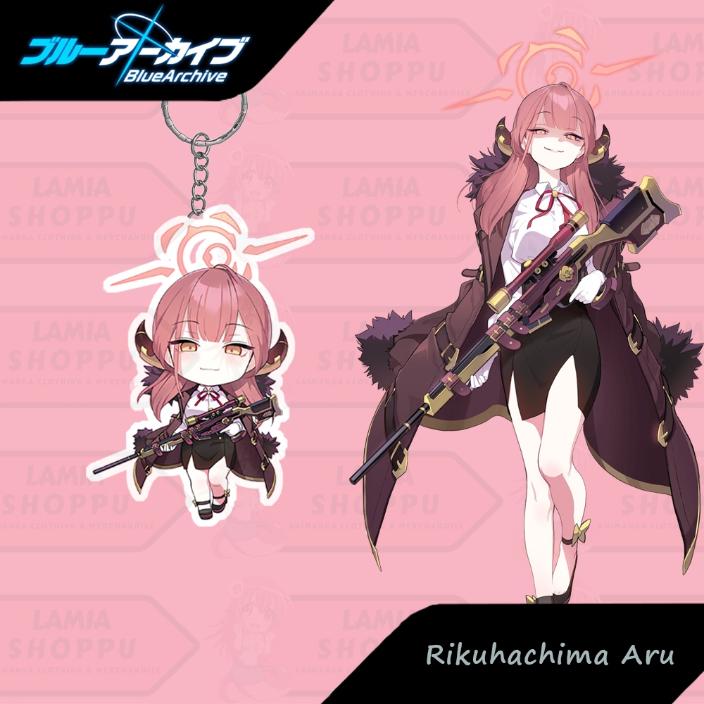 Jual Gantungan Kunci Blue Archive Aru Rikuhachima Chibi | Ganci Aru ...
