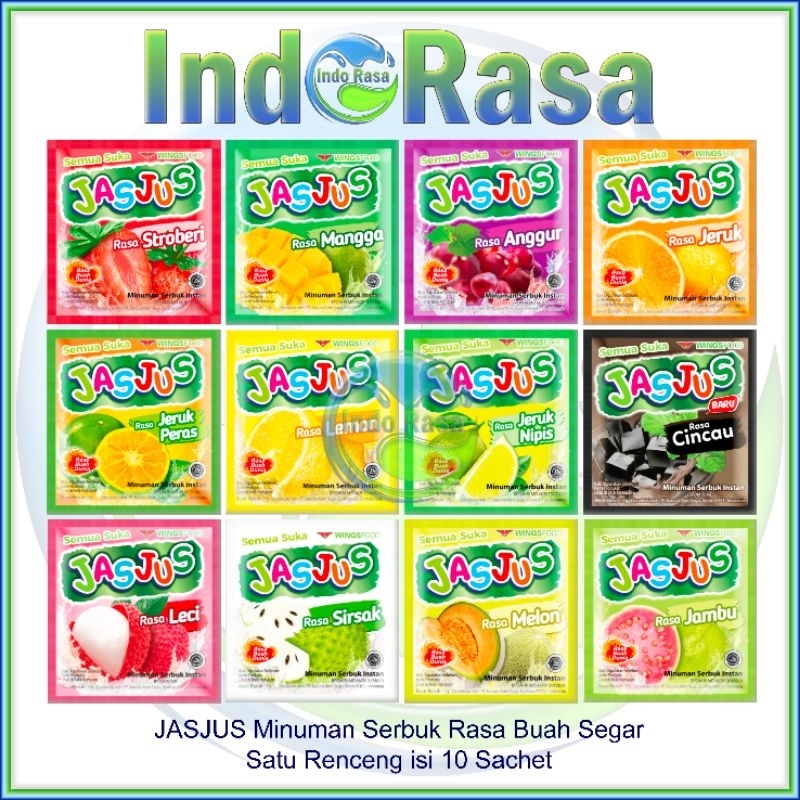 Jual JasJus Minuman Serbuk Rasa Buah Segar Renceng 10 Sachet Jas Jus ...