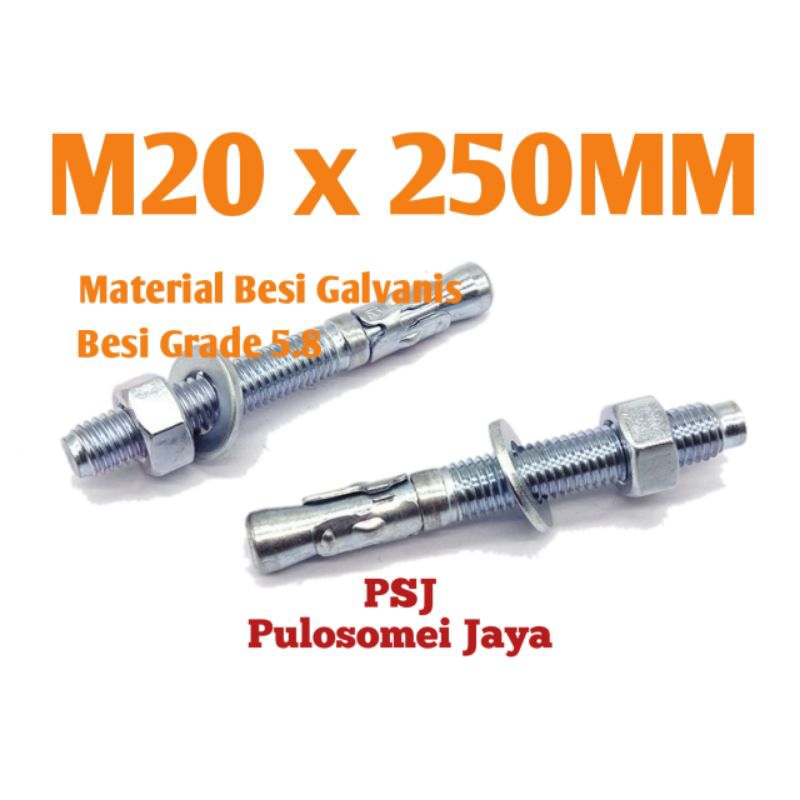 Jual Angkur Trubolt M20 x 250 / Wedge Anchor M20 x 250 Galvanis ...