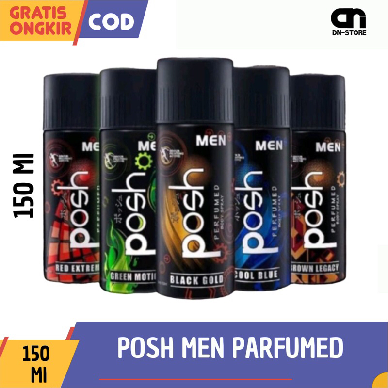 Jual Posh Men Body Spray Parfumed Pengarum Badan Cowok Pria Cool Blue ...