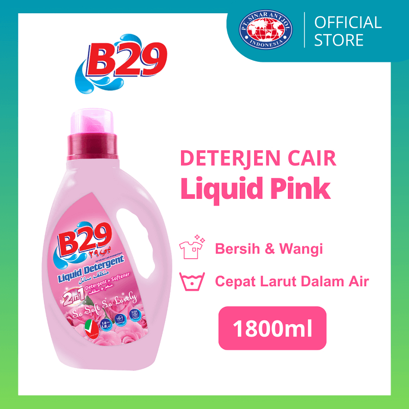 Jual B29 LIQUID DETERJEN PLUS SOFTENER PINK 1800ML BOTOL / SABUN CUCI ...