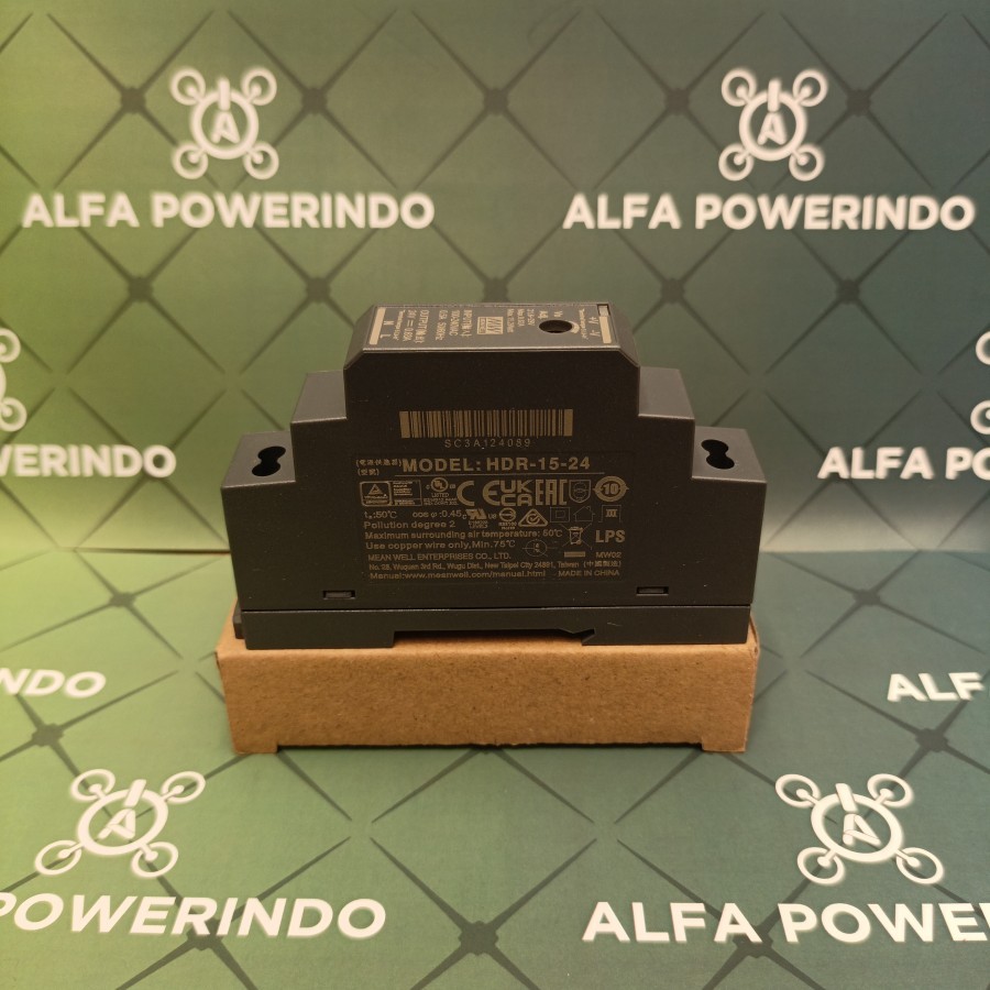Jual MEAN WELL HDR-15-24 15Watt 24Vdc MEANWELL DIN RAIL STEP POWER ...