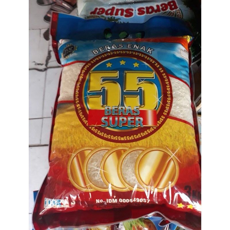 Jual Beras Kristal Super 55 Premium 3 kg | Shopee Indonesia