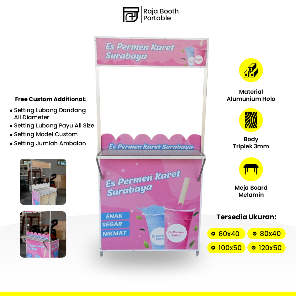 Jual Booth Portable Gerobak Jualan Lipat Gerobak Model Meja Gelombang ...