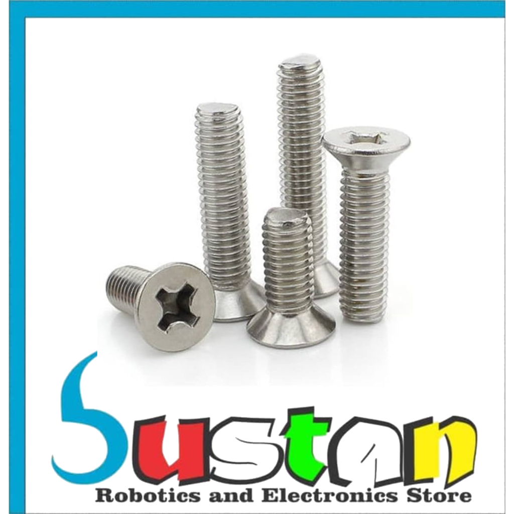 Jual BAUT JF SS304 M3X8 CROSS FLAT HEAD SCREW HIGH 8MM 0.8CM 8 MM | Shopee Indonesia