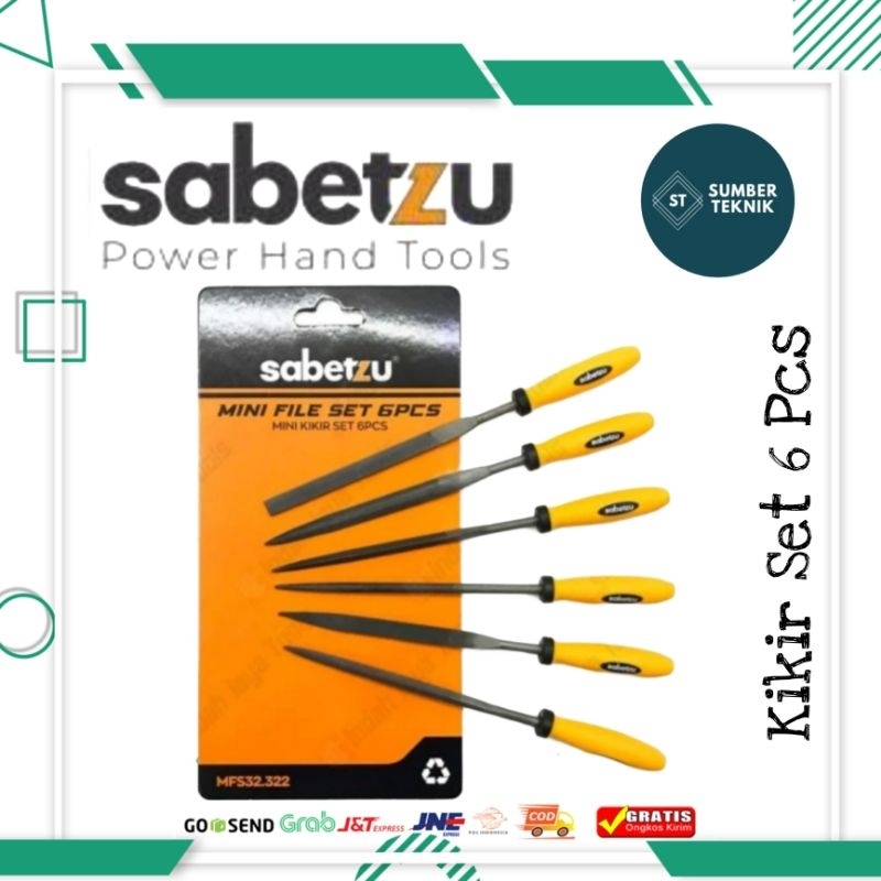 Jual SABETZU MFS322 Kikir Set Mini 6 Pcs Kikir Besi Kayu Files 160 mm ...