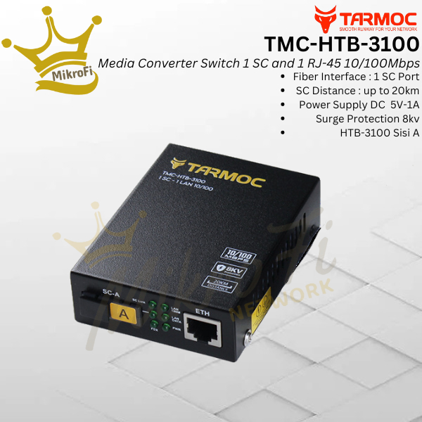 Jual Tarmoc TMC-HTB-3100-A | Netlink HTB3100 1FO 1LAN 10/100 Mbps | Media Converter tanpa ...