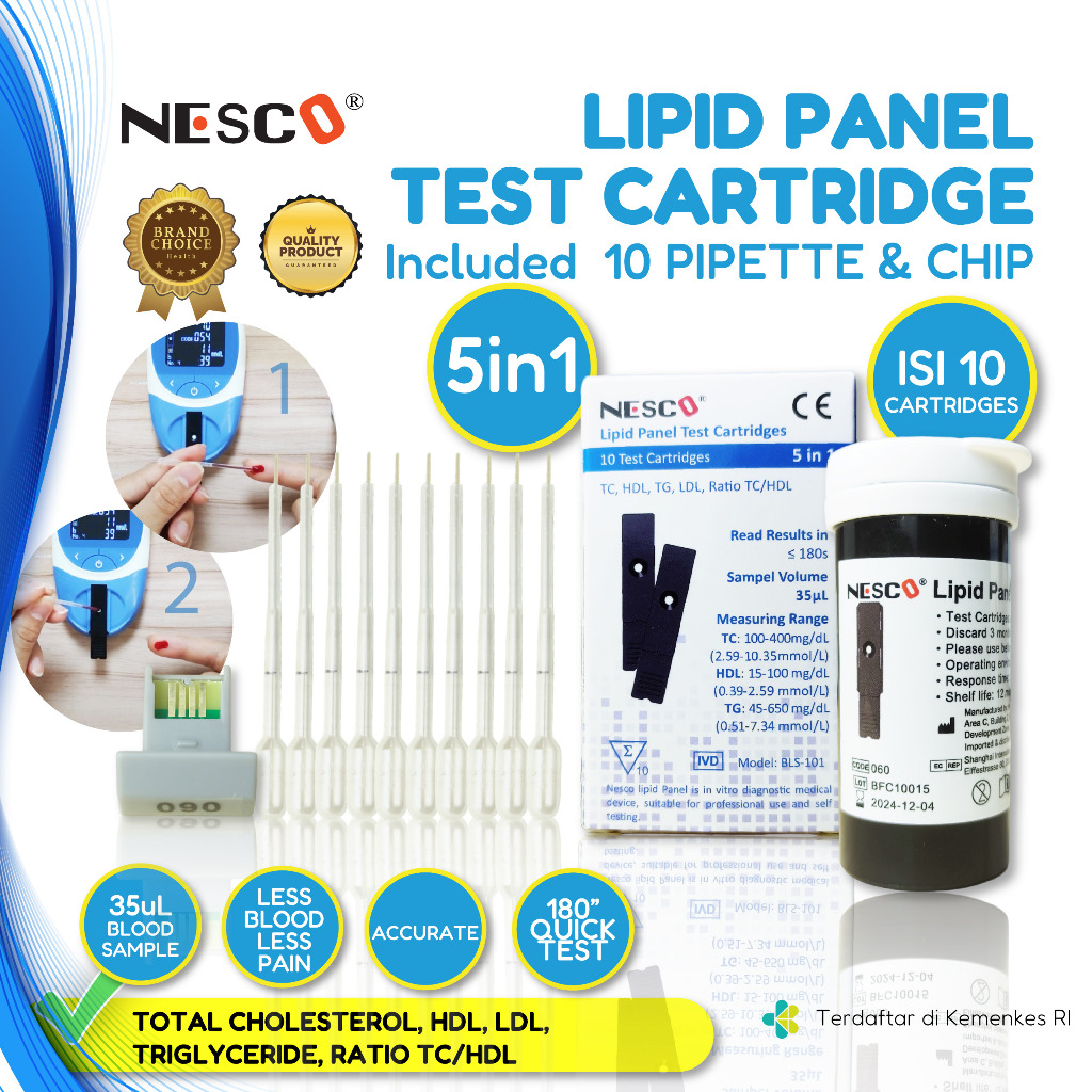 Jual Nesco Lipid Panel Test Cartridge (10pcs/btl) | Shopee Indonesia
