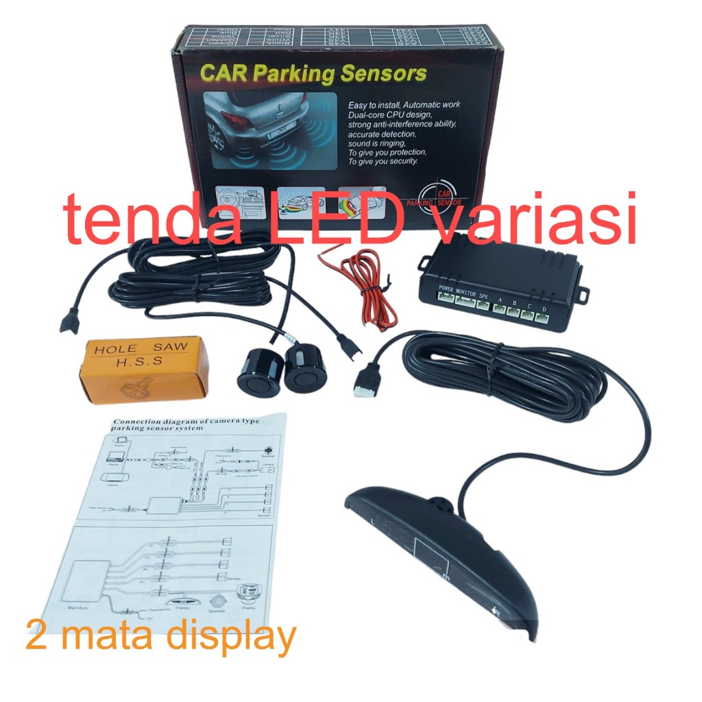 Jual Sensor parkir mundur mobil 2 titik monitor display universal 12v ...