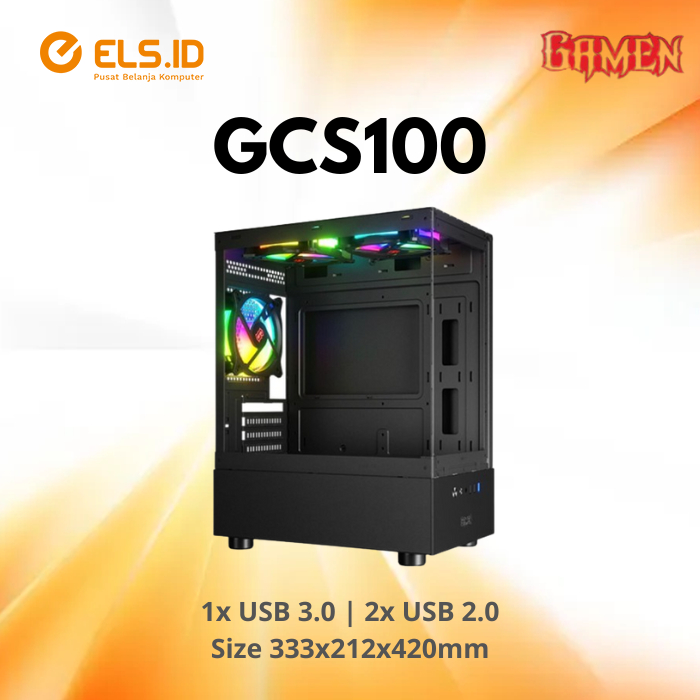 Jual Gamen GCS100 Gaming Case mATX Tempered Glass | Shopee Indonesia