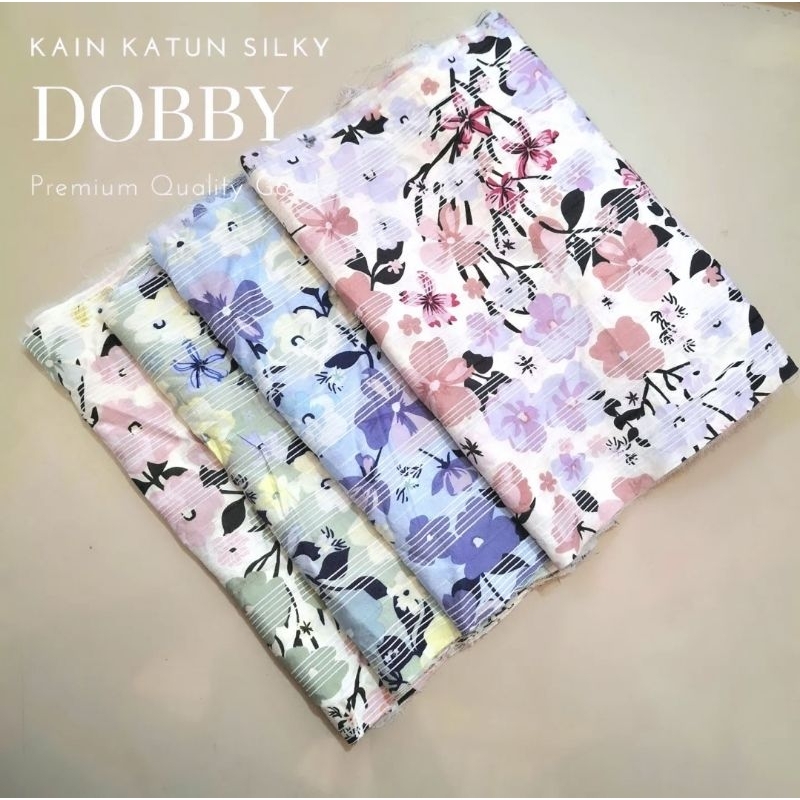 Jual kain katun motif bunga cantik / kain katun silki premium motif ...