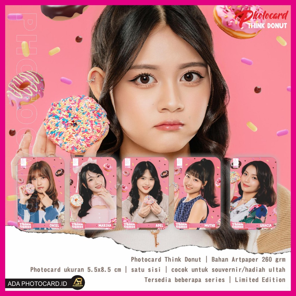 Jual Photocard JKT48 edisi Think Donut isi 50 Pcs Fanmade/Unofficial (Bonus Stiker dan Inner ...