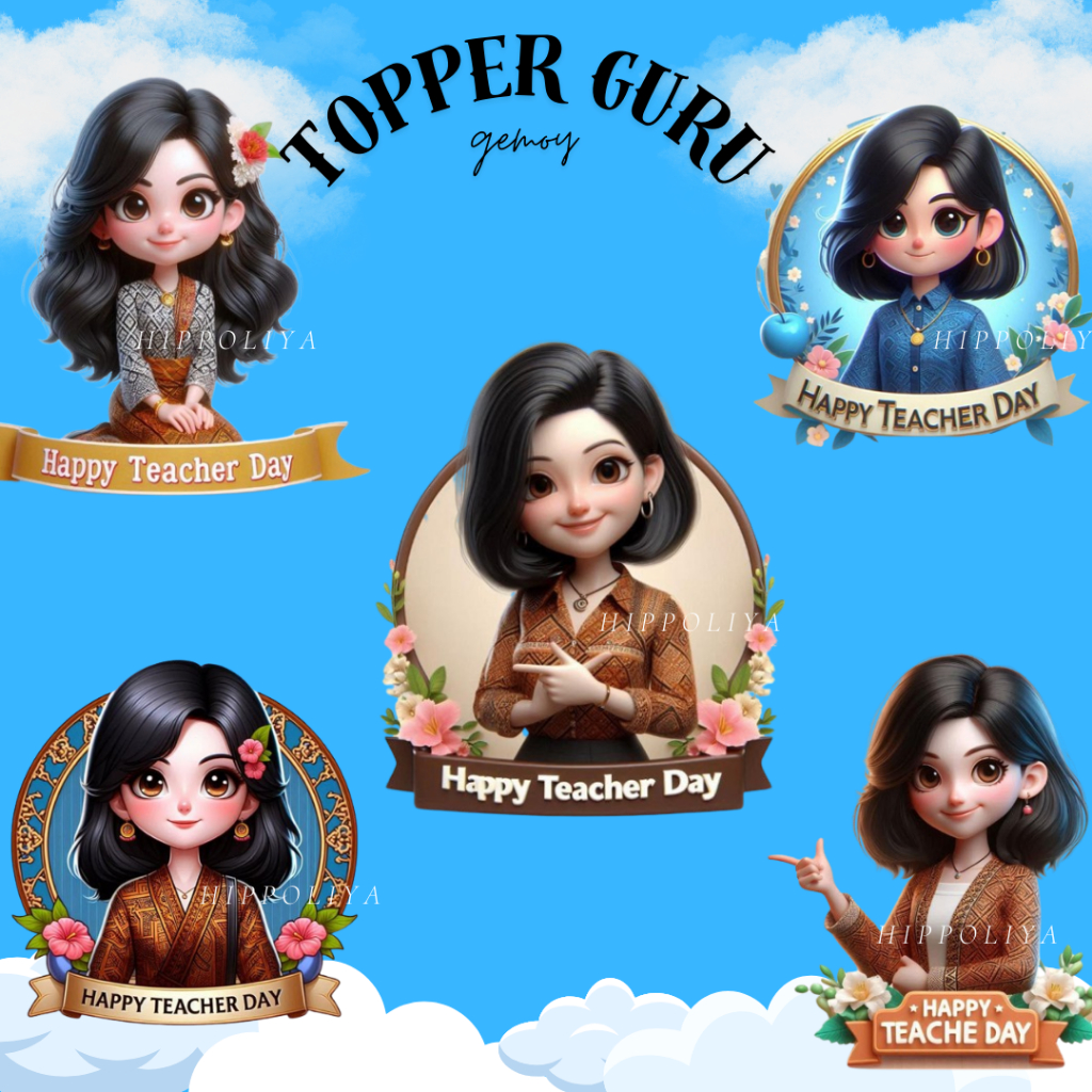Jual TOPPER GURU GEMOY // TOPPER HAPPY TEACHER DAY // PERLENGKAPAN ...