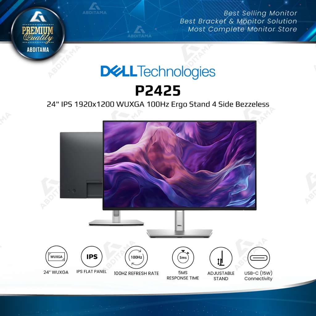Jual Monitor Dell P2425 24" IPS 1920x1200 WUXGA 100Hz HDMI DP VGA USB-C ...