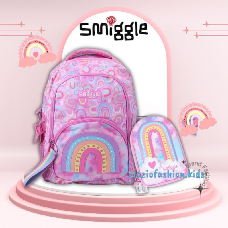 Jual SMIGGLE SET BACKPACK TAS PINK RAINBOW | Shopee Indonesia