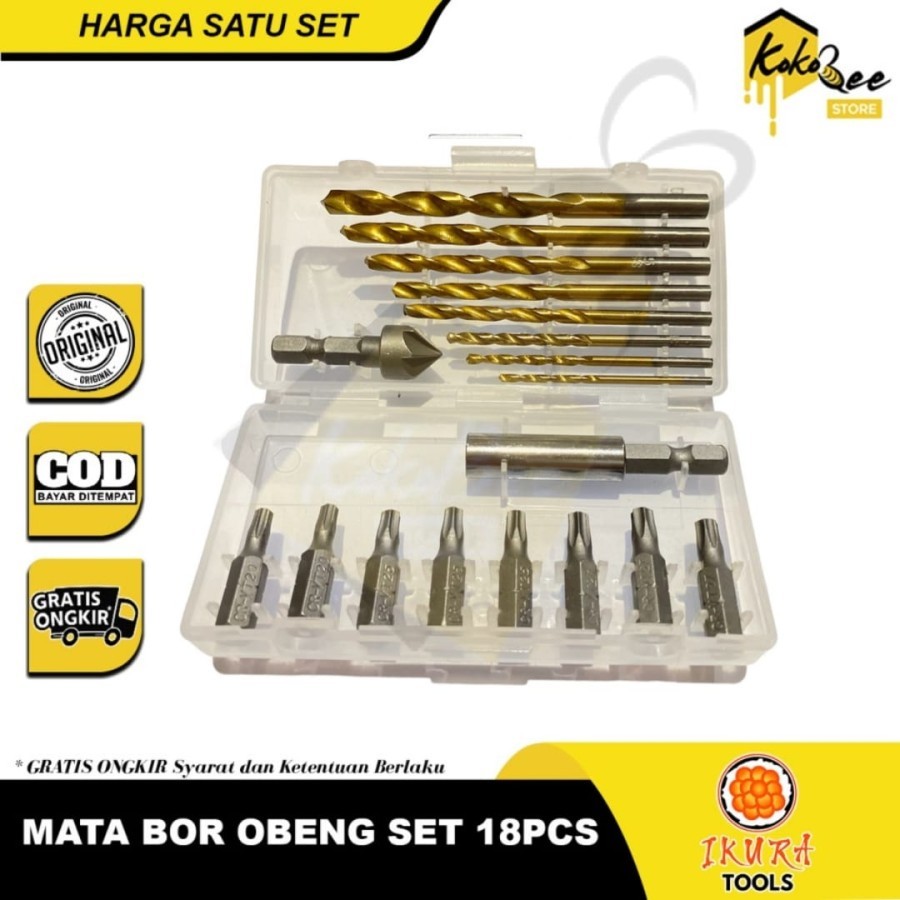 Jual IKURA TOOLS Mata Bor Obeng Bintang Star Skrup Countersink Set ...
