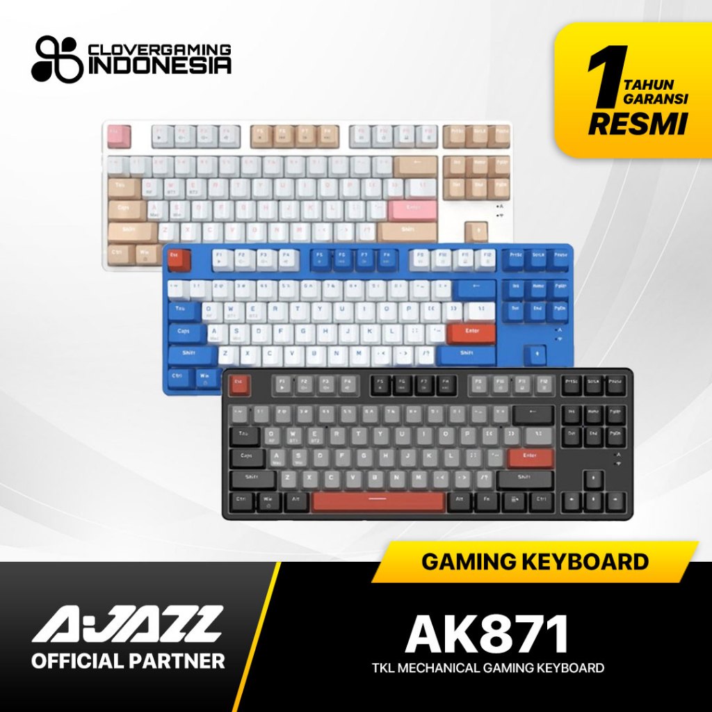 Jual Ajazz AK871 / AK-871 TKL Wireless Mechanical Gaming Keyboard Dual ...