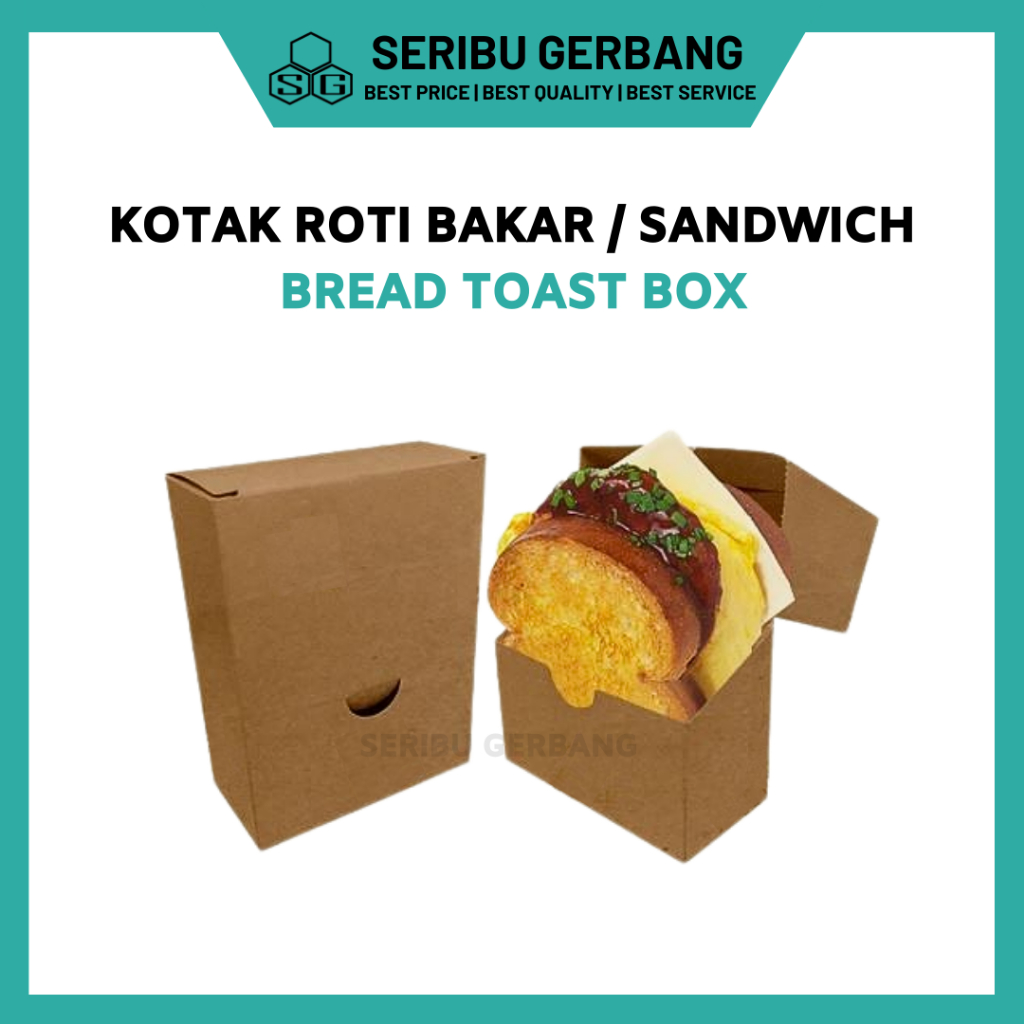 Jual BOX KOTAK ROTI BREAD TOAST HOLDER KRAFT DUS ROTI BAKAR SANDWICH ...