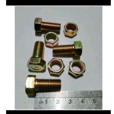 Jual BAUT + MUR KUNING BMK M10 X 25 MM ( KUNCI 14 ) | Shopee Indonesia