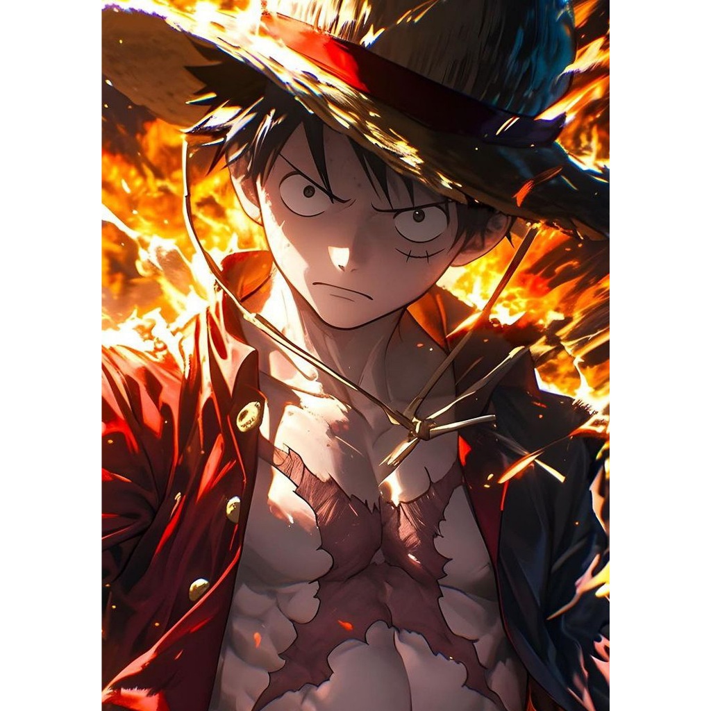 Jual KAP Hiasan Dinding Anime Monkey D.Luffy ONE PIECE Poster Kayu ...