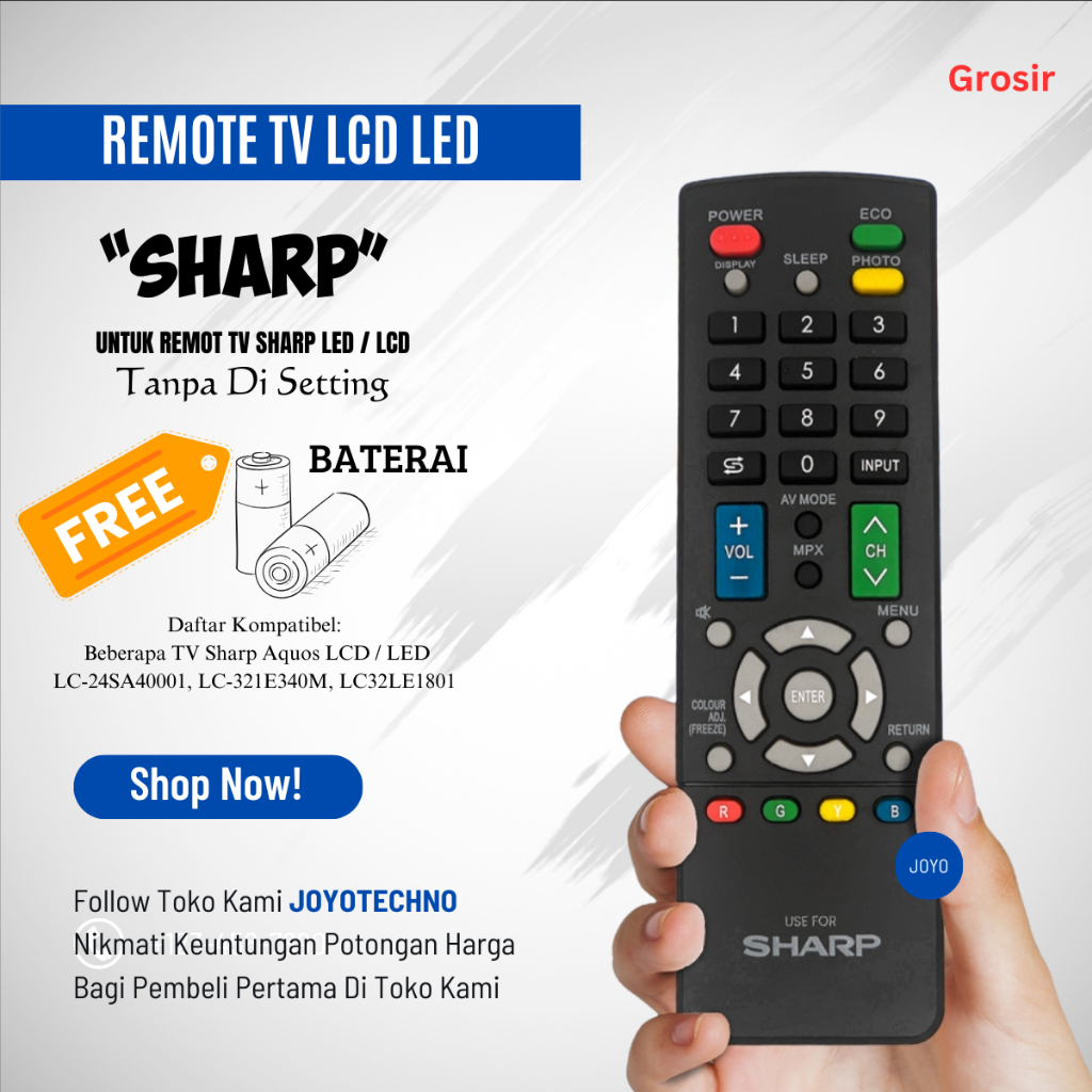 Jual Remote Remot TV Sharp LCD LED slim Tabung High Quality | Shopee Indonesia