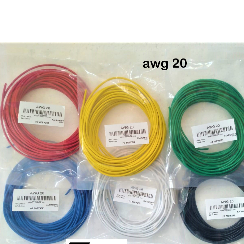 Jual kabel awg 20 serabut tembaga 10m AWG20 kemasan 5 meter | Shopee ...
