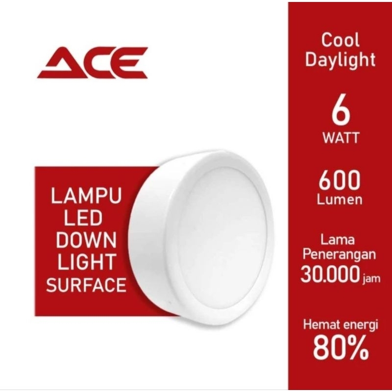 Jual Lampu Downlight LED Outbow 6W 6Watt ACE 6 Watt 4 Inch Panel OB ...